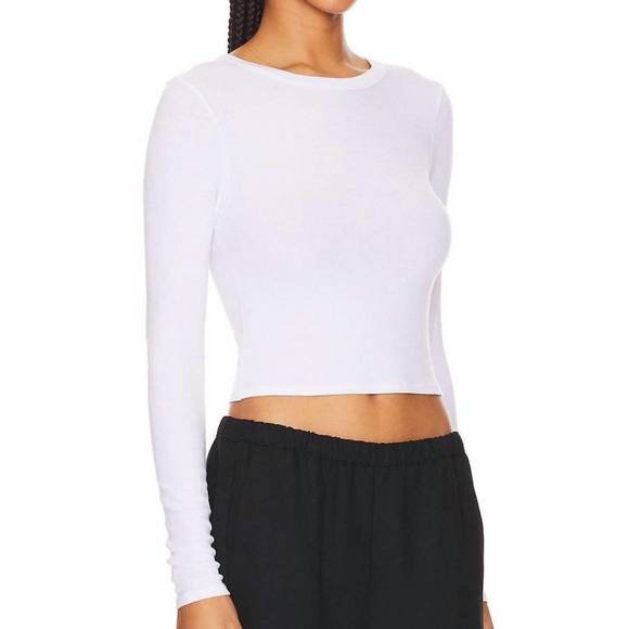 Enza Costa | Tops | New Enza Costa Silk Rib Long Sleeve Tuck Top In ...